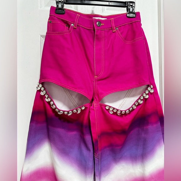 AREA | Jeans | Area Embellished Ombr Wideleg Denim Jeans | Poshmark